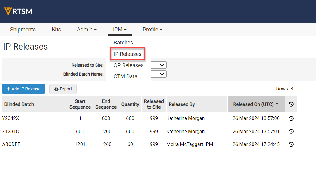 How to Release an IP in RTSM? – Veeva Product Support Portal