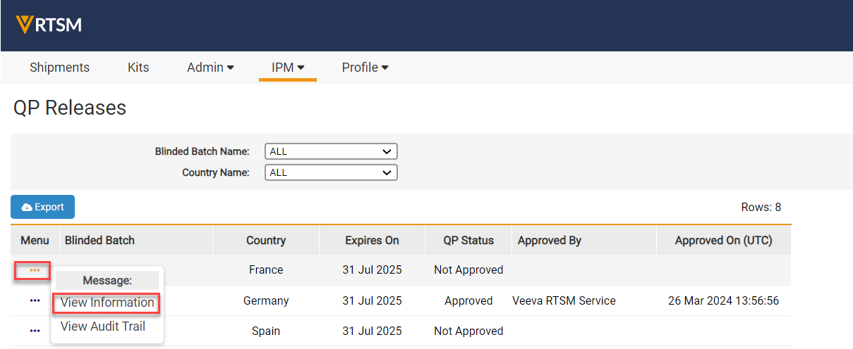 How to Approve the QP Release in RTSM? – Veeva Product Support Portal